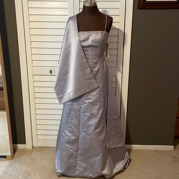 Donna Gray | Dresses | Donna Gray Silver Lavender Beaded Satin Tulle ...